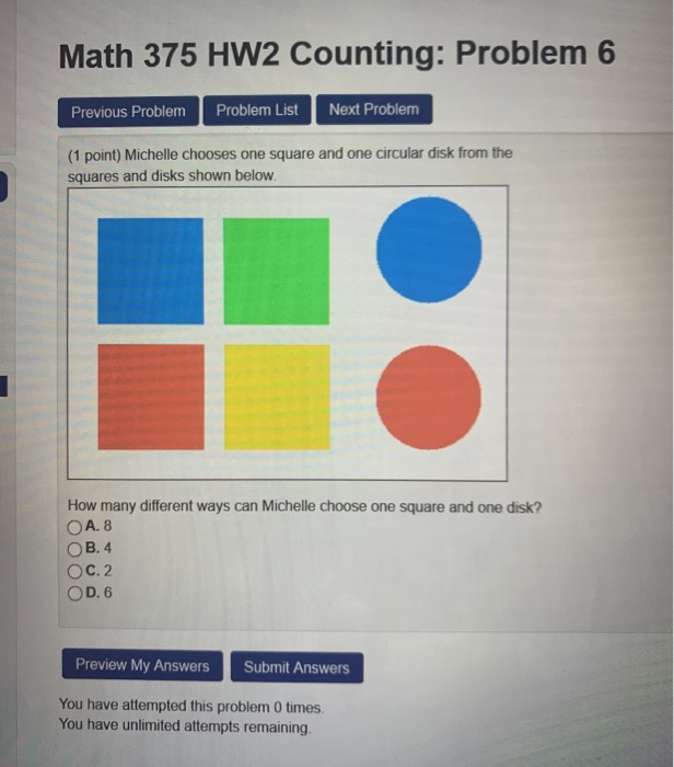 Solved Math 375 HW2 Counting: Problem 6 Previous Problem | Chegg.com