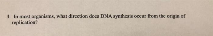 Solved 4. In most organisms, what direction does DNA | Chegg.com