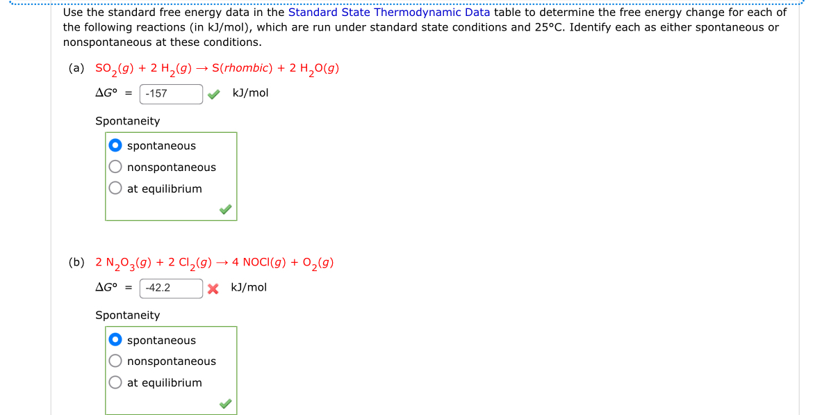 Solved Use the standard free energy data in the Standard | Chegg.com