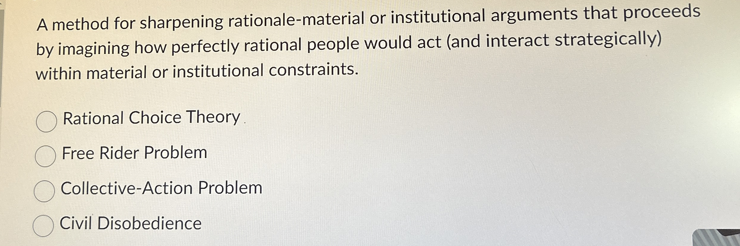 Solved A method for sharpening rationale-material or | Chegg.com