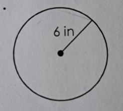 Solved area of a circle worth a radius of 6 ﻿6 ﻿in | Chegg.com