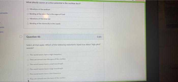 Solved What directly causes action potential in the cochlear | Chegg.com