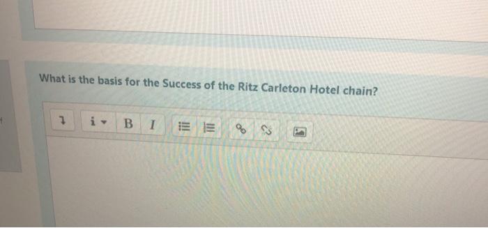 Solved What is the basis for the Success of the Ritz | Chegg.com