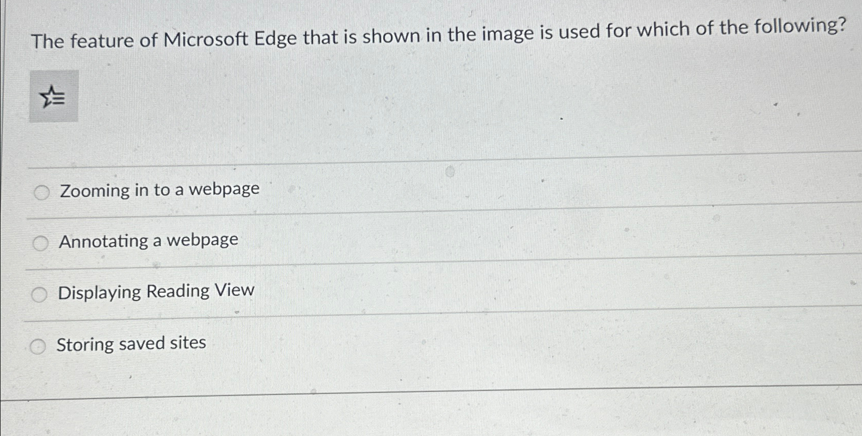 Solved The feature of Microsoft Edge that is shown in the | Chegg.com
