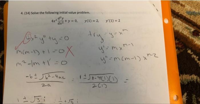 Solved 4. (14) Solve the following initial value problem. | Chegg.com