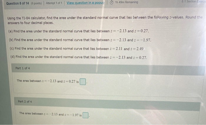 Solved Question 8 of 14 (8 points) Attempt 1 of 1 6.1 | Chegg.com