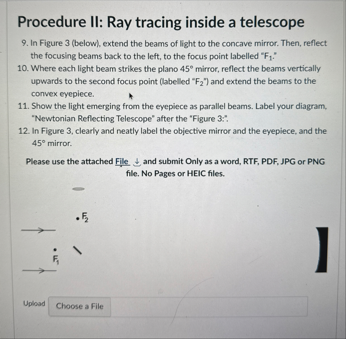 Procedure II: Ray tracing inside a telescope9. ﻿In | Chegg.com