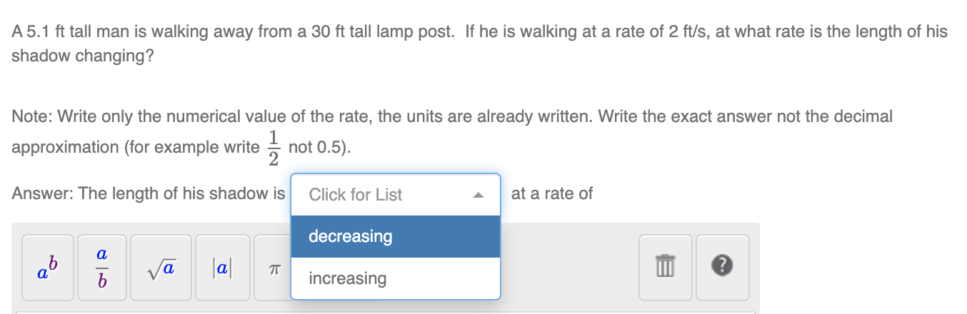Solved A 5.1 ﻿ft tall man is walking away from a 30 ﻿ft tall | Chegg.com