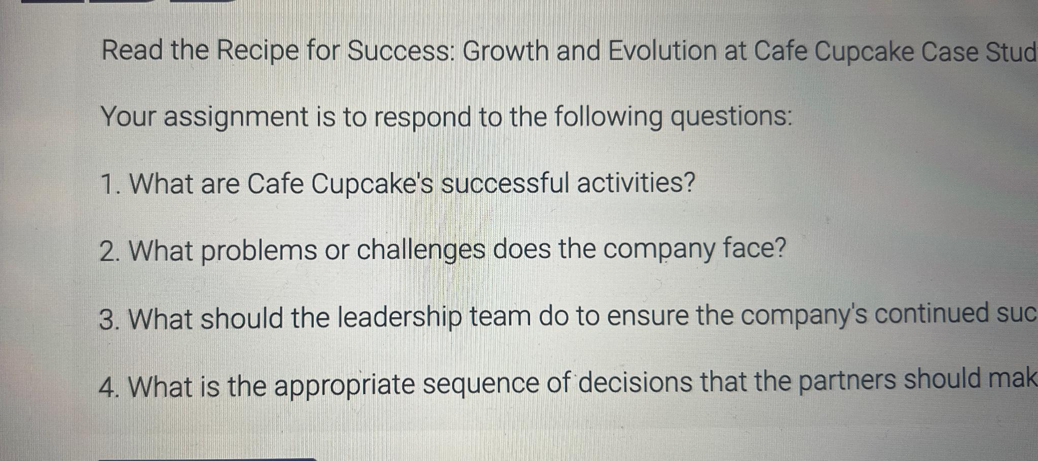 Solved Read the Recipe for Success: Growth and Evolution at | Chegg.com