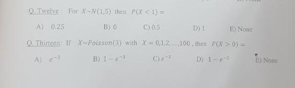 Solved Q. Twelve: For X∼N(1,5) then P(X