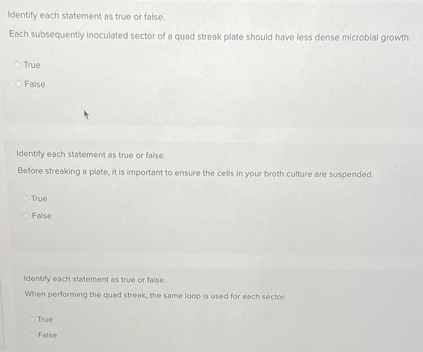 Solved Identify each statement as true or false.Each | Chegg.com