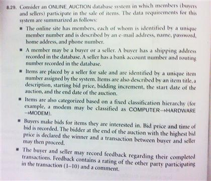 Solved Consider an ONLINE AUCTION database system in which | Chegg.com