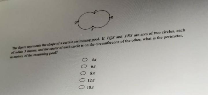 Solved The figure represents the shape of a certain swimming | Chegg.com