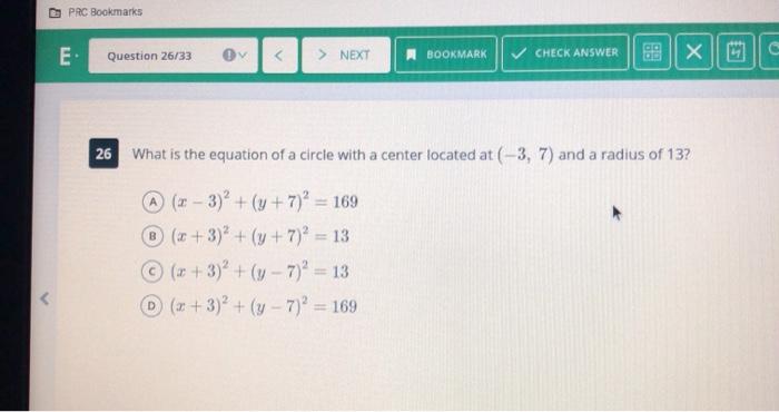 Solved PRC Bookmarks E E Question 26/33 Oy > NEXT BOOKMARK | Chegg.com