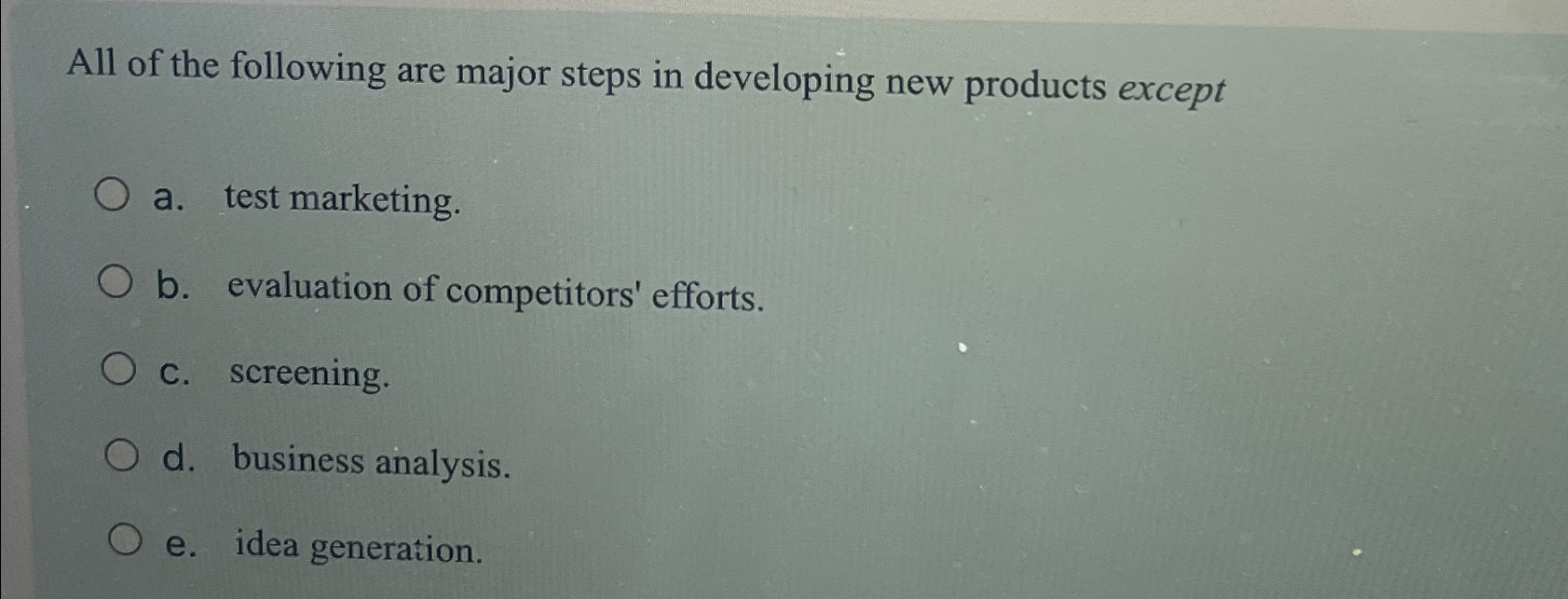 Solved All of the following are major steps in developing | Chegg.com