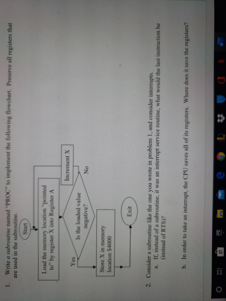 Solved 1 Write A Subroutine Named Proc To Implement The
