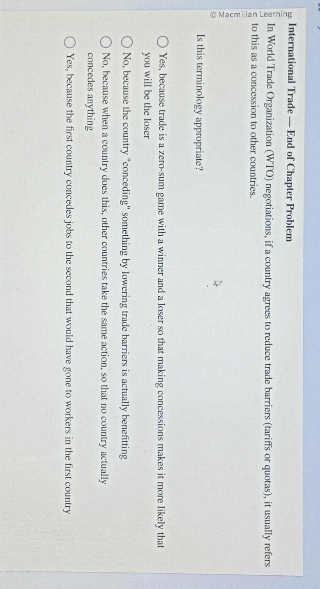 Solved tion 8 of 10 Macmillan Learning > International Trade | Chegg.com