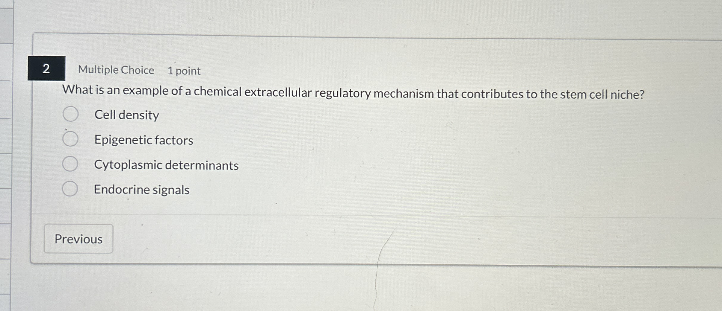 Solved 2Multiple Choice1 ﻿pointWhat is an example of a | Chegg.com
