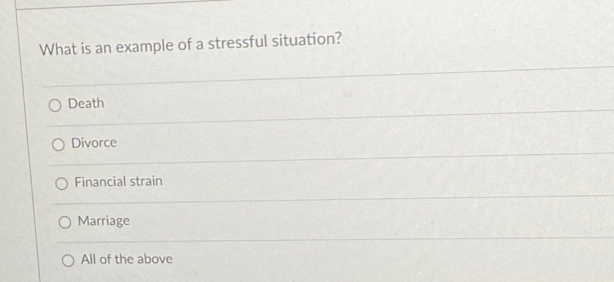 Solved What is an example of a stressful | Chegg.com