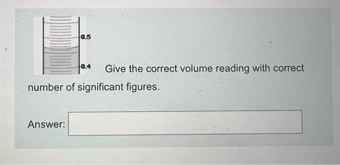 Solved 05 0.4 Give the correct volume reading with correct | Chegg.com