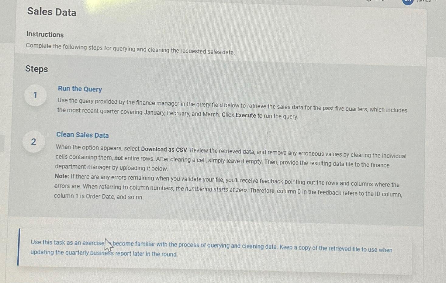 Solved Sales DataInstructionsComplete the following steps | Chegg.com