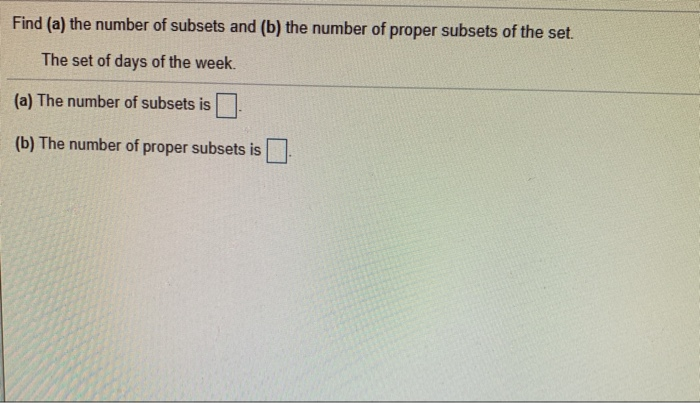 Solved Find A The Number Of Subsets And B The Number Of