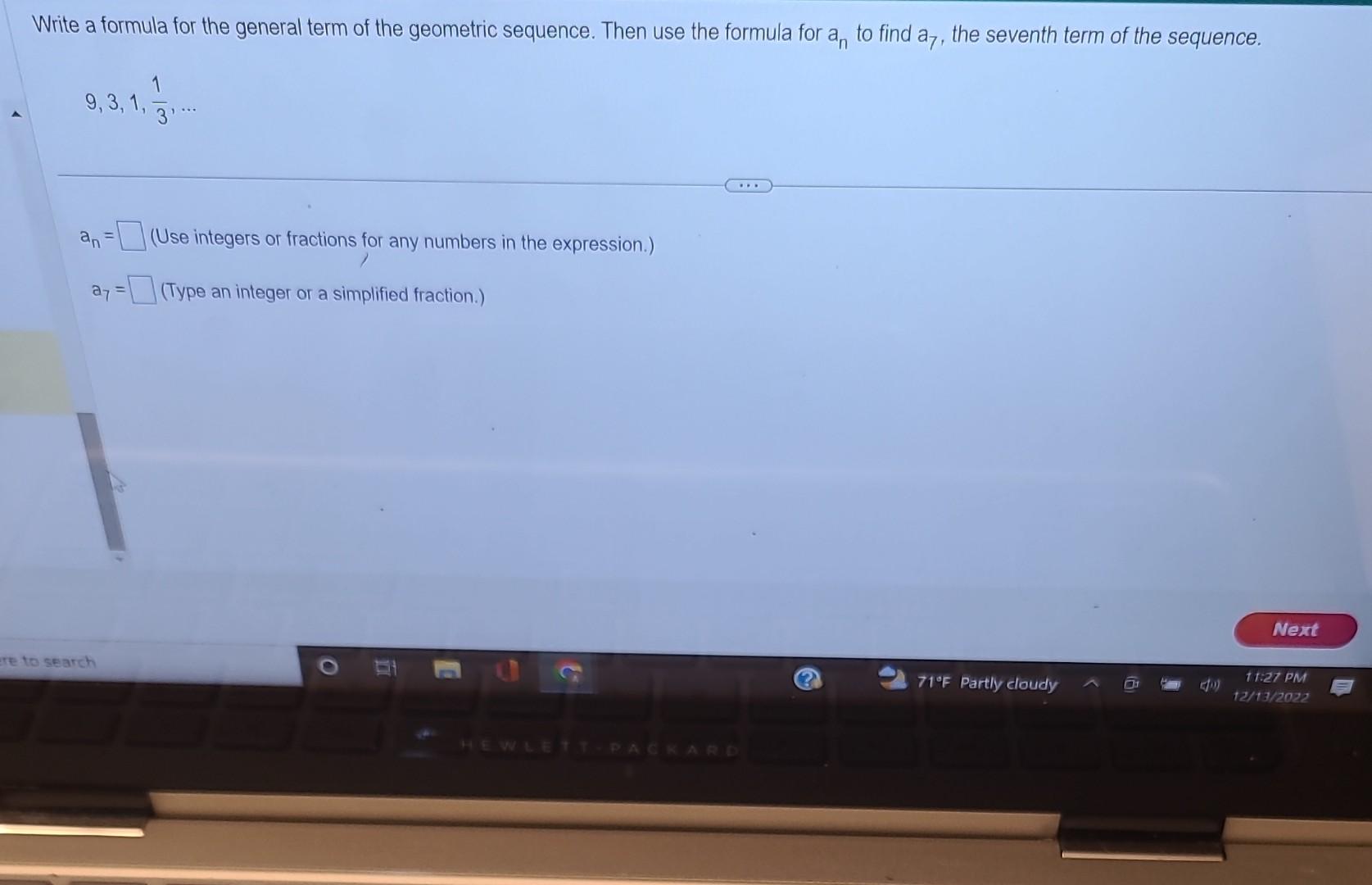 Solved Write a formula for the general term of the geometric | Chegg.com