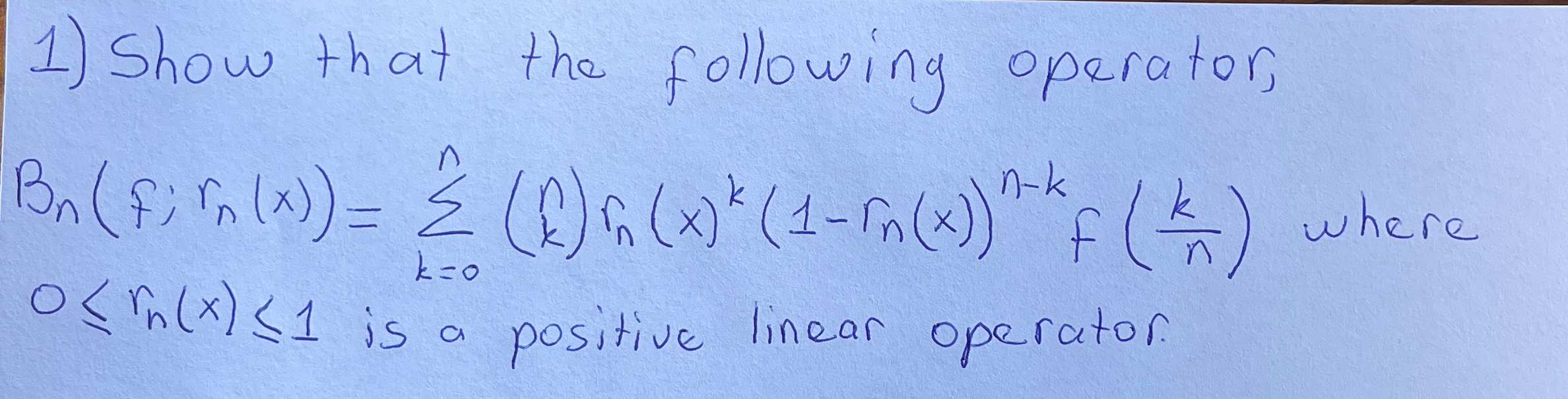 Solved Course Is Approximation Theory Of Linear Positive