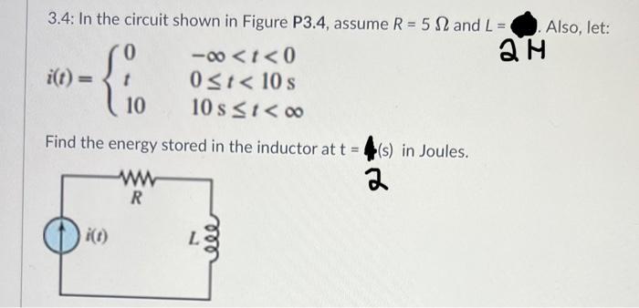Solved 3.4: In the circuit shown in Figure P3.4, assume R=5Ω | Chegg.com