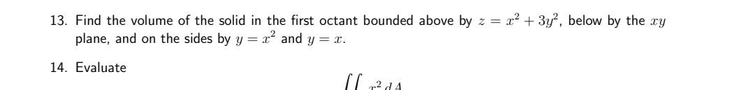 Solved 13. Find the volume of the solid in the first octant | Chegg.com