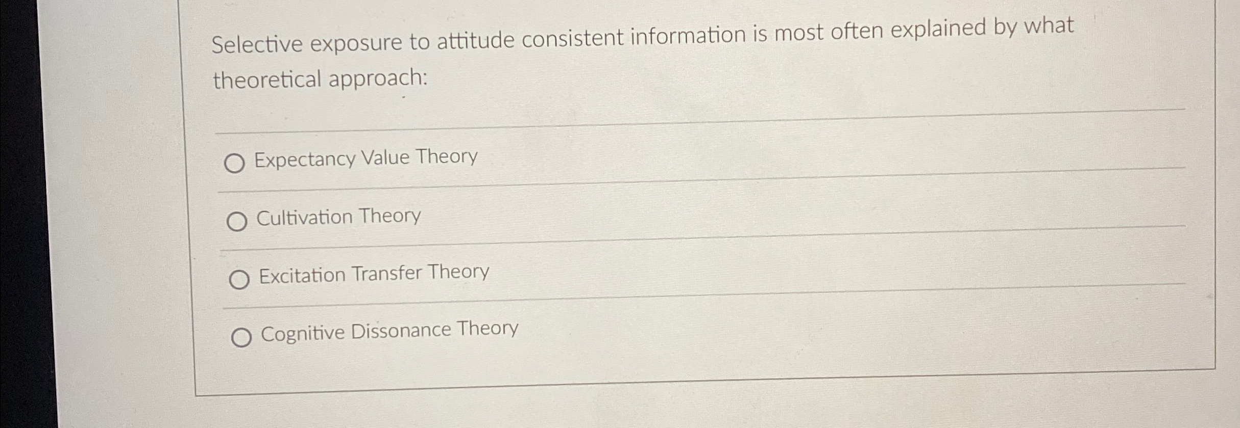 Solved Selective exposure to attitude consistent information | Chegg.com
