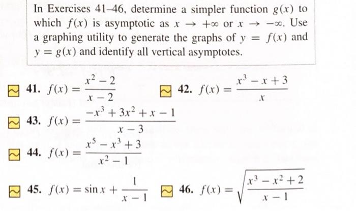 Solved In Exercises 41−46, determine a simpler function g(x) | Chegg.com