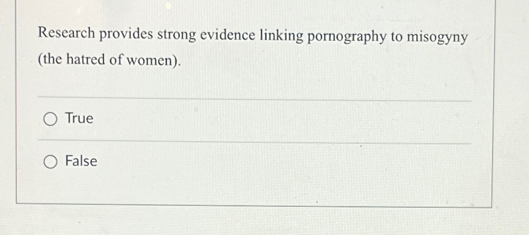 Solved Research provides strong evidence linking pornography | Chegg.com