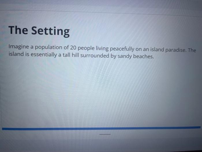 Imagine a population of 20 people living peacefully | Chegg.com