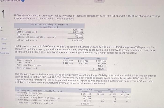 Solved Hi-Tek Manufacturing. Incorporated, makes two typos | Chegg.com