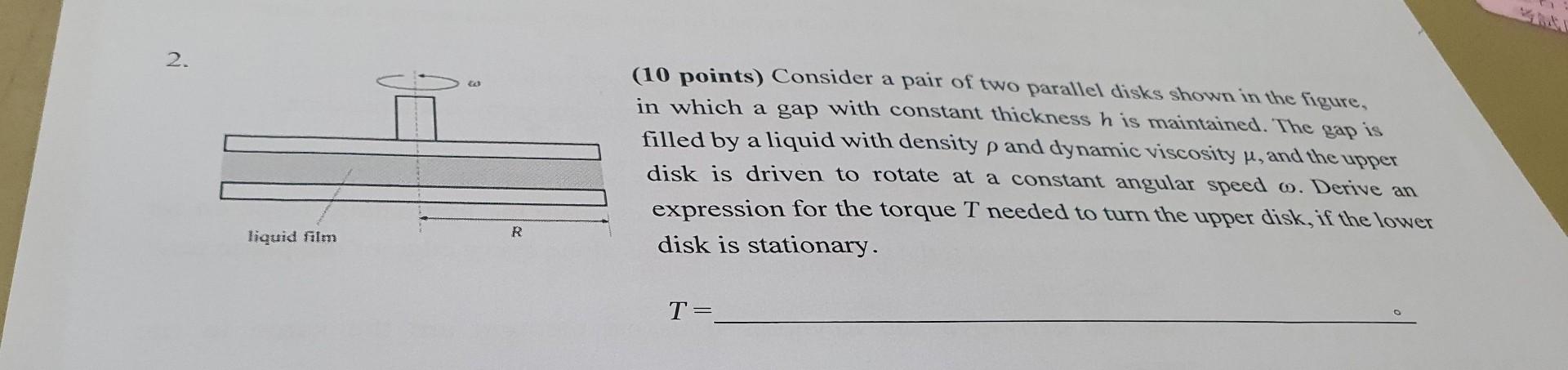 Solved (10 points) Consider a pair of two parallel disks | Chegg.com