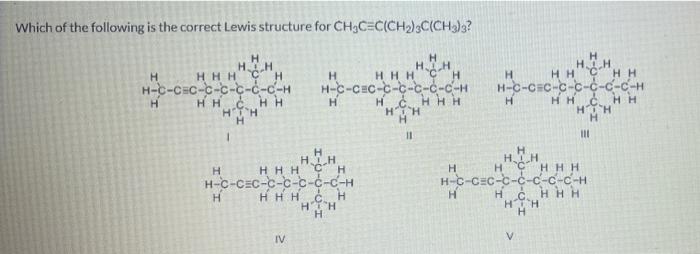 Solved Which of the following is the correct Lewis structure | Chegg.com