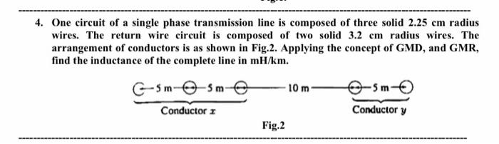 Solved 4. One circuit of a single phase transmission line is | Chegg.com