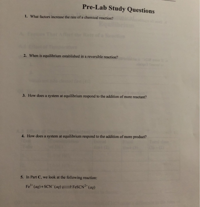Solved Pre-Lab Study Questions 1. What factors increase the | Chegg.com