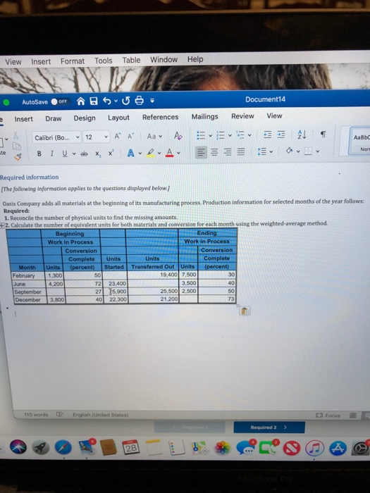 Solved View Insert Format Tools Table Window Help CLE | Chegg.com