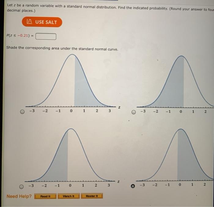 Solved Let z be a random variable with a standard normal | Chegg.com