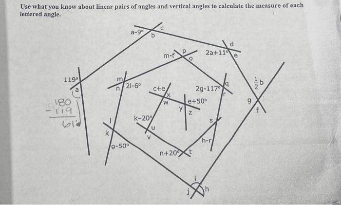 Solved Use what you know about linear pairs of angles and | Chegg.com