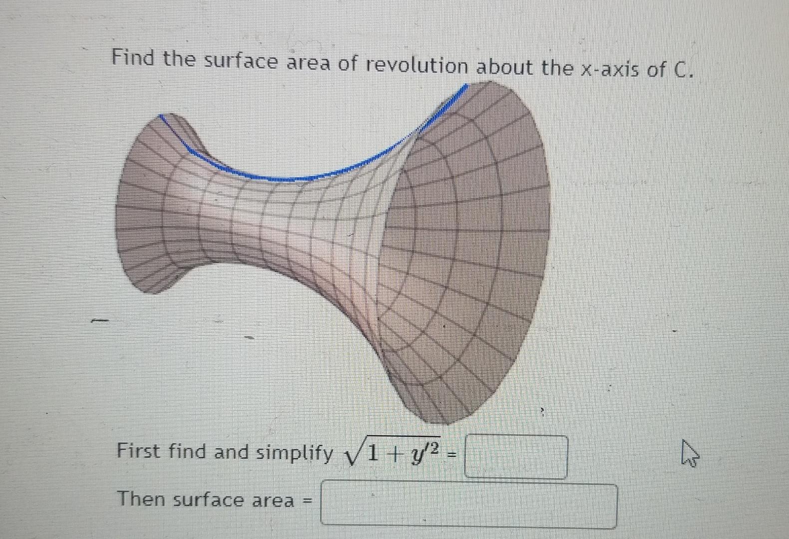 Solved .3 6. Find the surface area of revolution about the | Chegg.com