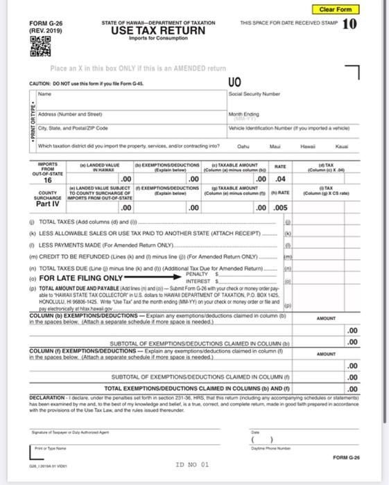 Solved 2. Use Tax PurchaseYou purchased items in another | Chegg.com