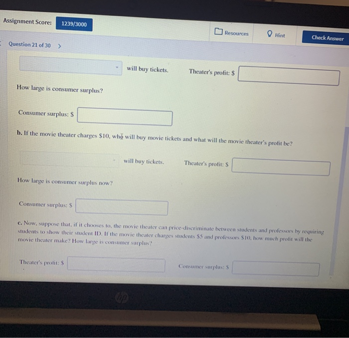 Solved Assignment Score: 1239/3000 Resources Hint Check | Chegg.com