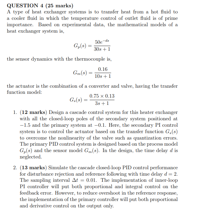 Solved QUESTION 4 (25 ﻿marks)A type of heat exchanger | Chegg.com