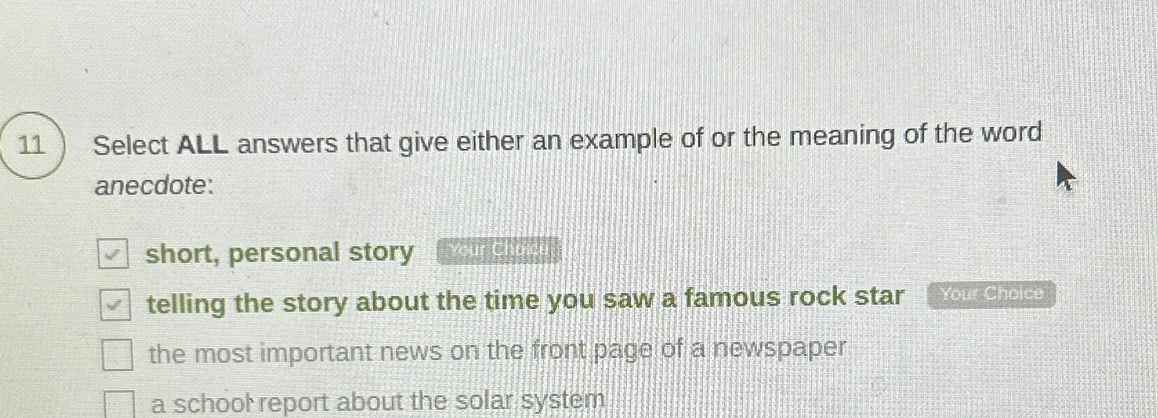 Solved Select ALL answers that give either an example of or | Chegg.com