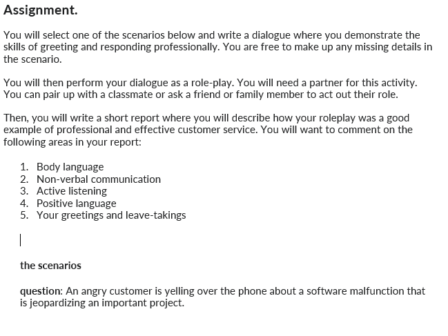 Solved Assignment.You will select one of the scenarios below | Chegg.com