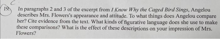 In paragraphs 2 and 3 of the excerpt from I Know Why | Chegg.com