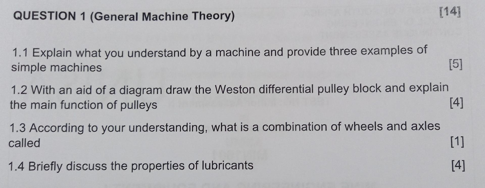 Solved QUESTION 1 (General Machine Theory) 1.1 Explain what | Chegg.com